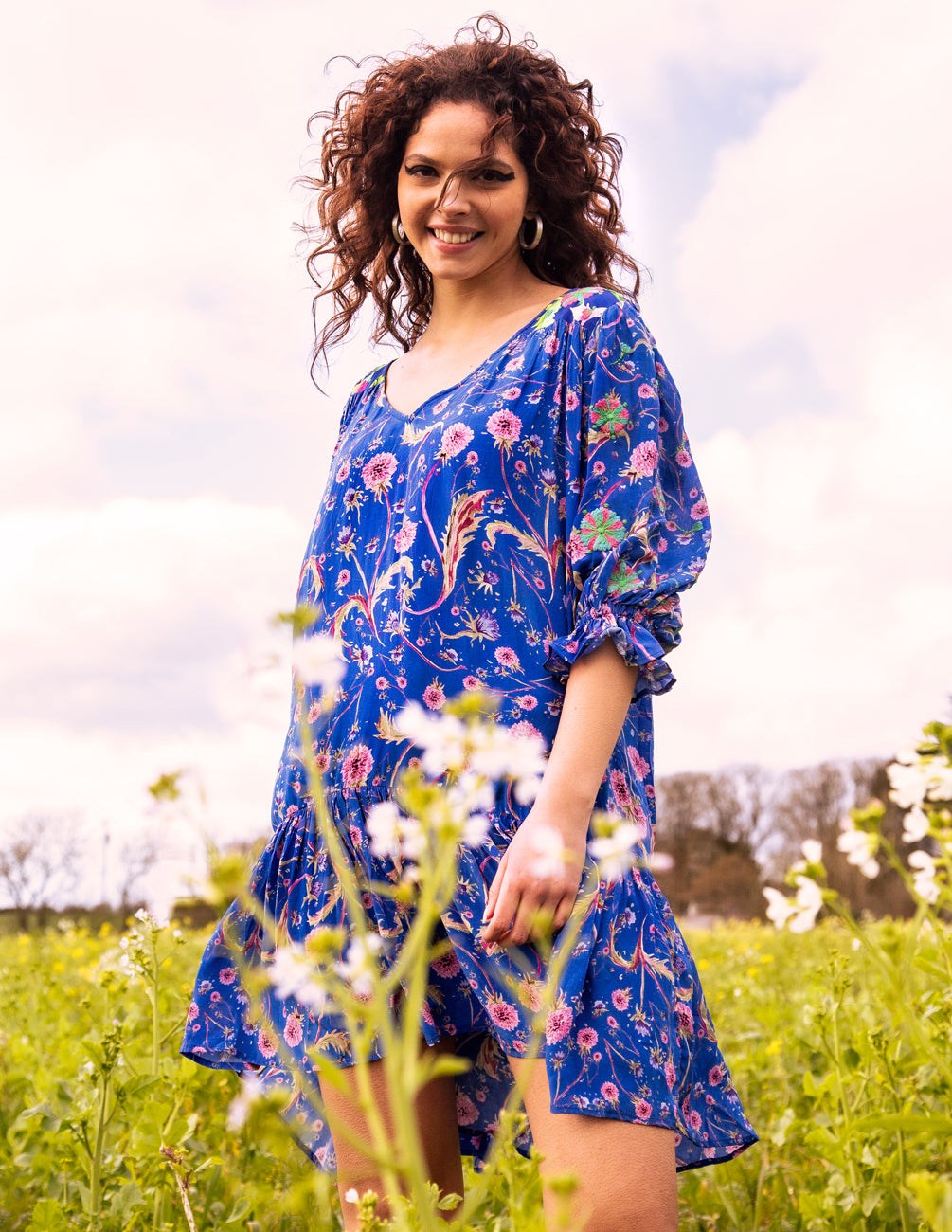 The Aine dress in blue